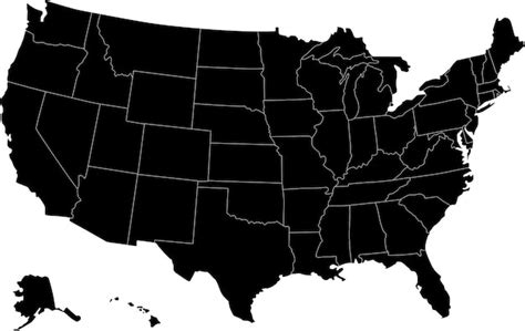 Premium Vector United States Map Vector Isolated On White Backdrop