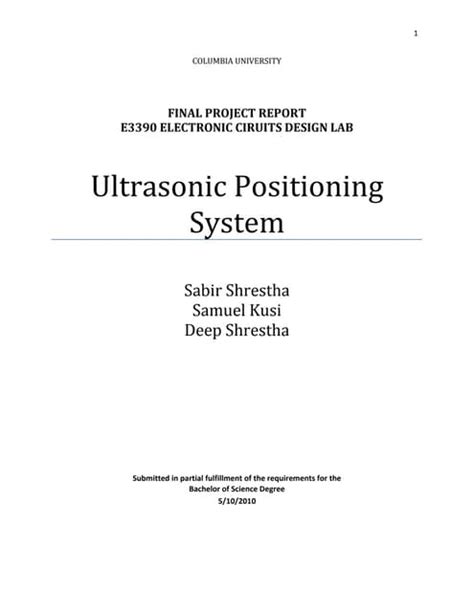 Ultrasonic Positioning System Pdf