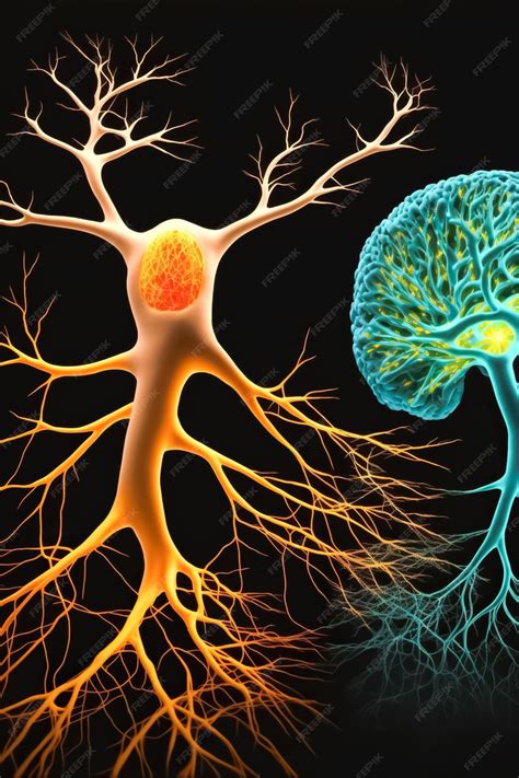 Premium Ai Image Neuron Network Brain Cells Human Nervous System And Brain Activity Concept