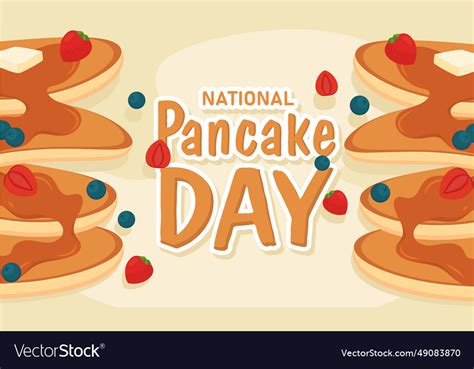 Pancake Day Poster Traditional Food Royalty Free Vector