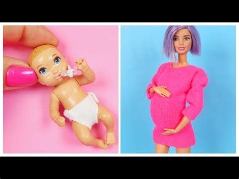 HOW TO MAKE BARBIE HACKS And CRAFTS DIY Pregnant Barbie Baby Miniature Doll Pacifier Cradle