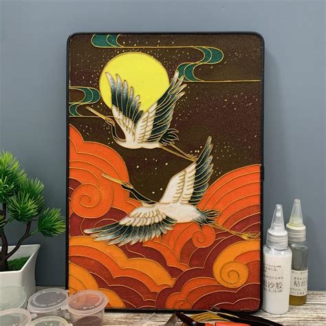 比翼双飞好寓意装饰画景泰蓝掐丝珐琅画diy减压非遗手工艺材料包 虎窝淘