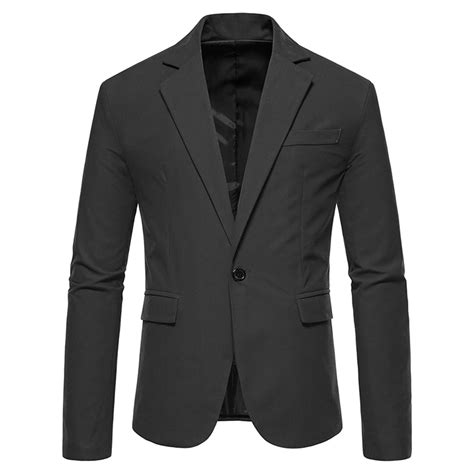 Apexfwdt Mens Casual Sport Coat Blazer One Button Business Suit Jacket