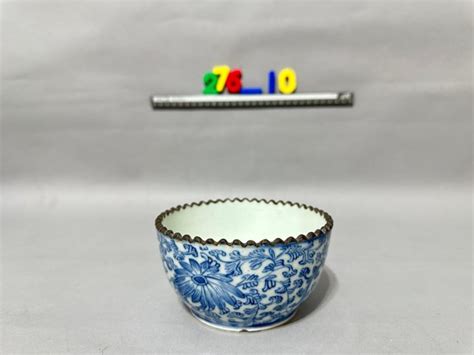 清代 青花菊花纏枝紋鋸口碗 瓷器 20240229 45 汲雅堂專營字畫手稿古籍 歡迎委託拍賣 Yahoo奇摩拍賣
