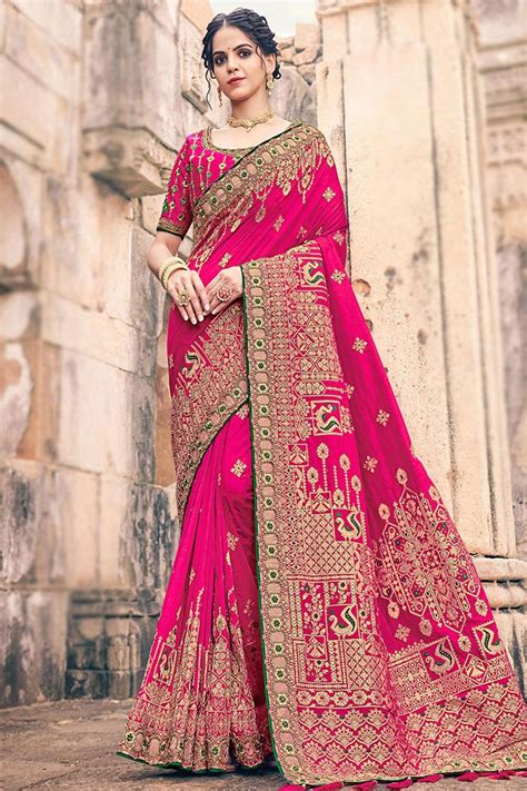 Wedding Shop Ruby Pink Silk Embroidered Saree Sarv144139