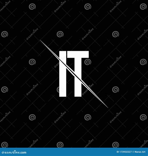 It Logo Monogram With Slash Style Design Template Stock Vector