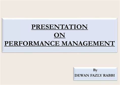 Performance Management PPTX