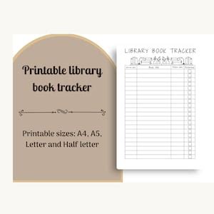 Printable Library Book Tracker Book Tracker Reading Log Printable