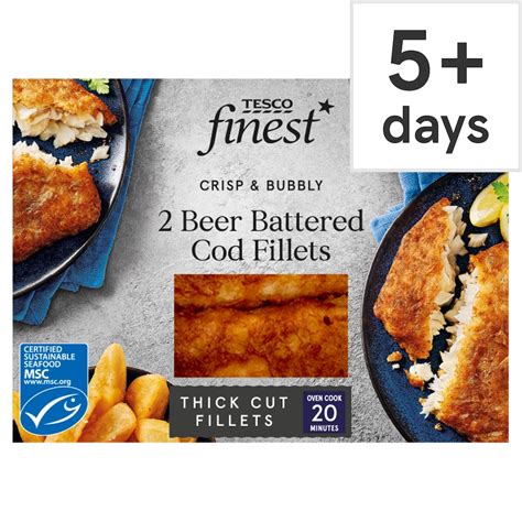 Tesco Finest 2 Beer Battered Cod Fillets 380g Tesco Groceries