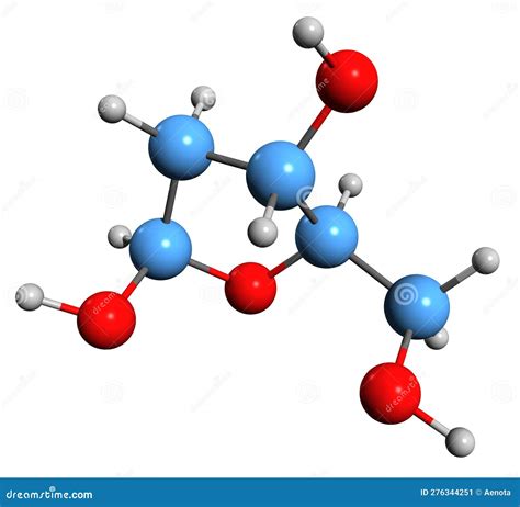 3d Image Of Deoxyribose Skeletal Formula 276344251