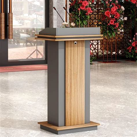 Tall Solid Wood Podium 44 Premium Lectern Stand