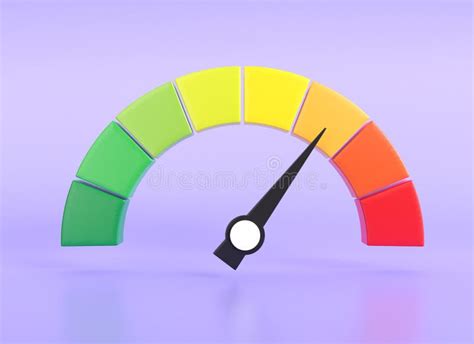 3d Render Speed Metering Icon Minimum And Maximum Measuring Dial Colorful Infographic Gauge