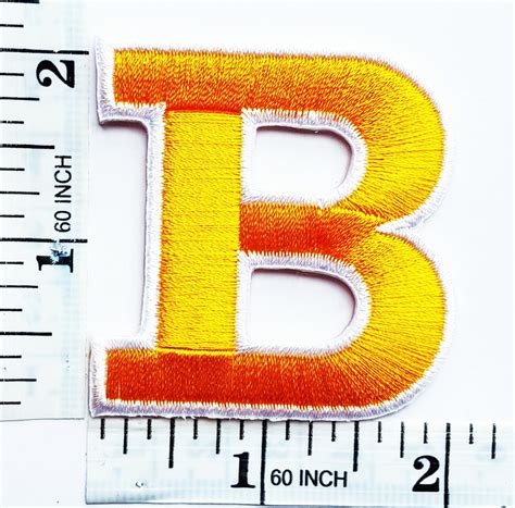 Gold Alphabet Letter B Patches Appliques Hat Cap Polo Backpack Clothing