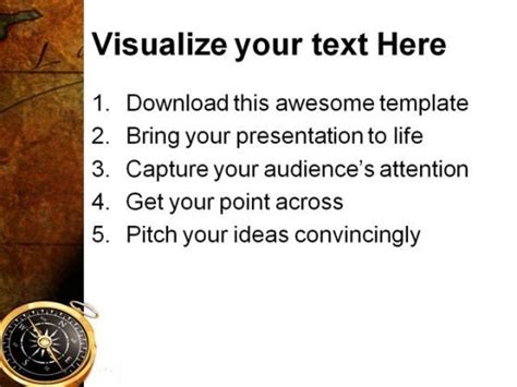 Directions Compass Map Globe Powerpoint Template 1110