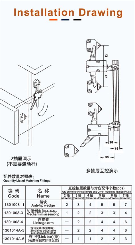Cabinet Drawer Anti Tip Interlock Accessories System