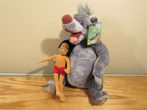 Walt Disney Jungle Book Baloo Bear And Mowgli Connected 12” Plush Rare