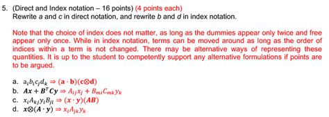 Solved Concept Using Einstein Notation Index Notation To