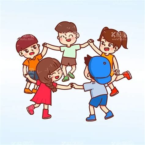 做游戏 源文件下载【酷图网】手绘卡通儿童节手拉手做游戏素材 花瓣网