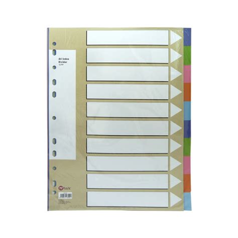 Pop Bazic Pp Index Divider A4 10 Colours 10 Sheets