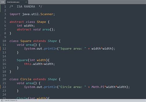 area calculator code with isa medium