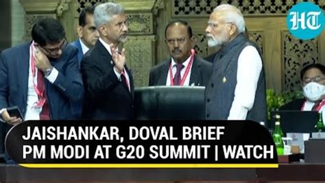Pm Modi Patiently Listens To Jaishankar In Nsa Dovals Presence At G20 Watch Hindustan Times