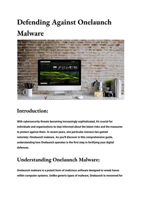Defending Against Onelaunch Malware Pdf