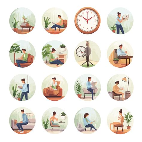 Premium Vector Daily Routine Over Background Vector