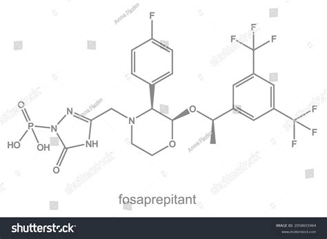 Fosaprepitant Structure Antiemetic Drug Molecule Used Stock Vector