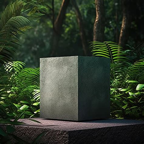 Premium Ai Image A Cube In The Jungle With A Green Background And A