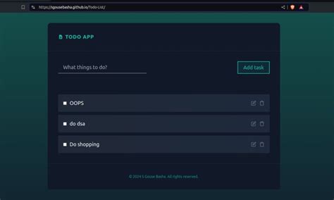 Hosted My First Todo List App On Github Pages S Gouse Basha Posted On