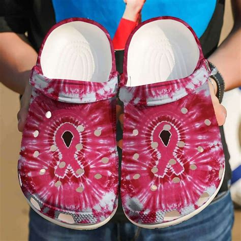 Breast Cancer Awareness Ribbon Tie Dye Crocss Crocband Clog Shoes