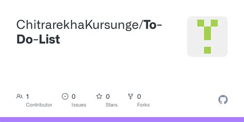 GitHub ChitrarekhaKursunge To Do List