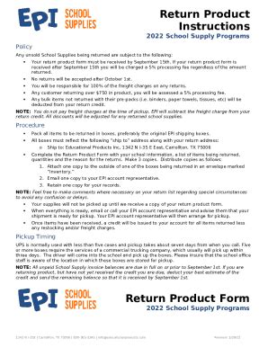 Downloadable Return Product Doc Template PdfFiller