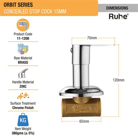 Orbit Concealed Stop Valve Brass Faucet 15mm By Ruhe® Ruhe