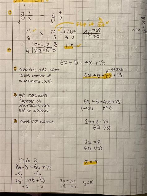 Double Sided Equations For Effective Math Revision