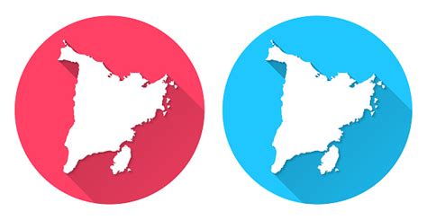 パナイの地図赤または青の背景に長い影が付いた丸いアイコン 3dのベクターアート素材や画像を多数ご用意 3d アイコン アジア大陸