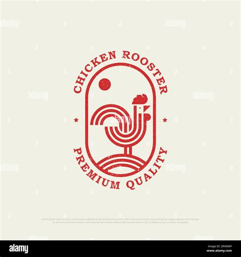 Outline Chicken Rooster Restaurant Logo Design Inspiration Vintage