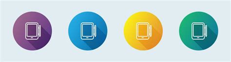 Tablet Line Icon In Flat Design Style Device Signs Vector Illustration