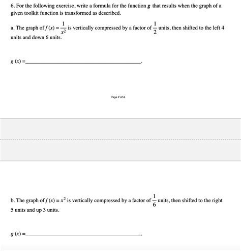 Solved For The Following Exercise Write A Formula For The