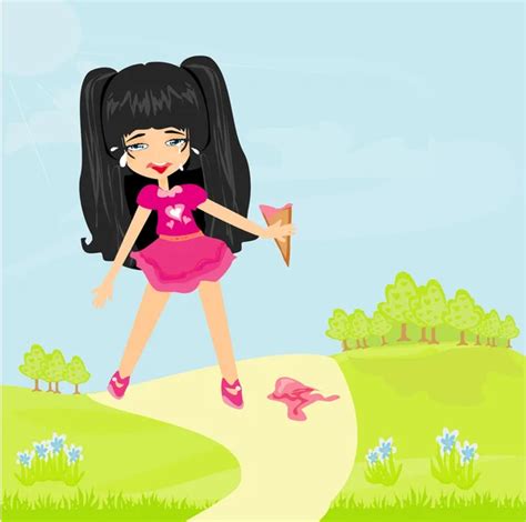 Niña Llorando Imágenes Vectoriales Gráfico Vectorial De Niña Llorando