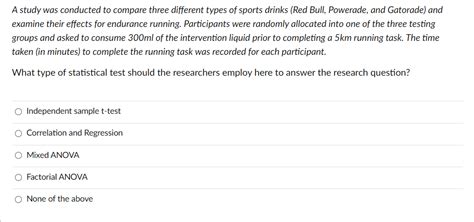 Solved A Study Was Conducted To Compare Three Different Chegg