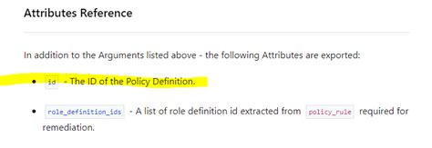 Policydefinition Id Output Error Azure Hashicorp Discuss