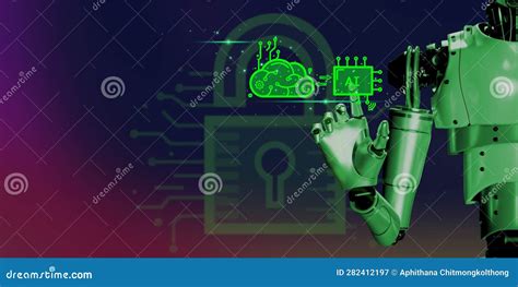 3d Robotic Render With Element Futuristic Digital Icon Super Computer