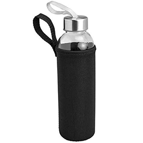 Kitchen Lux 16 Oz Glass Water Bottles Reusable Water Bottles With