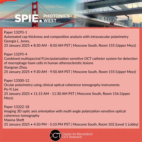 Oct Psoct Spiebios Photonicswest Center For Biomedical Oct Research And Translation