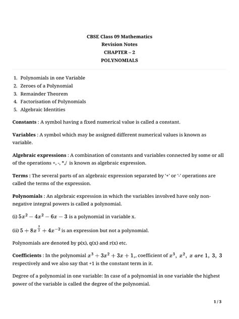 Polynomials Pdf Polynomial Factorization