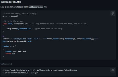 How Do I Get The Shuffle Script Working Rlivelywallpaper