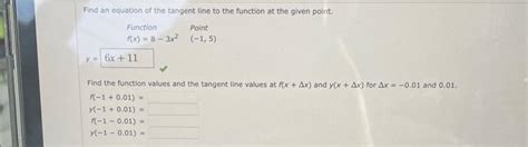 Solved Find An Equation Of The Tangent Line To The Function
