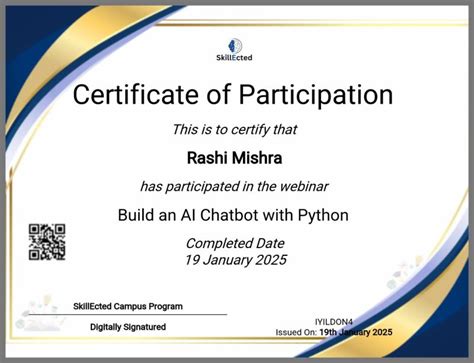 Rashi Mishra On Linkedin Ai Chatbotdevelopment Python Machinelearning Skillected
