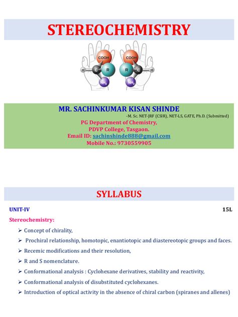 Stereo Chemistry Pdf Chirality Chemistry Enantioselective Synthesis